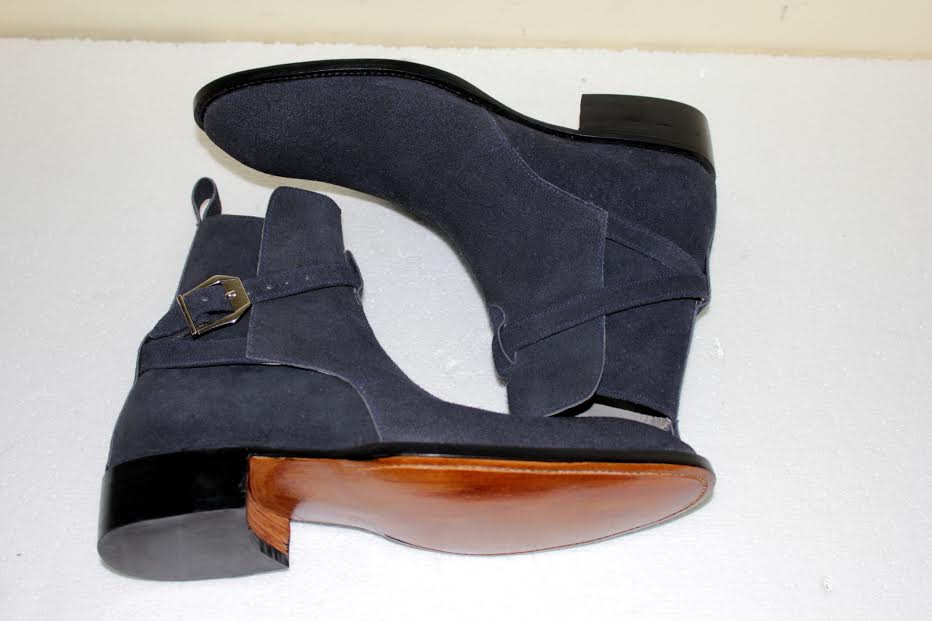 Ankle Jodhpuri Boot Navy Blue Color Full Suede Leather Buckle Closer ...