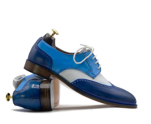 Handmade Multi Color Wing Tip Style Dress Shoes For Men's on Luulla